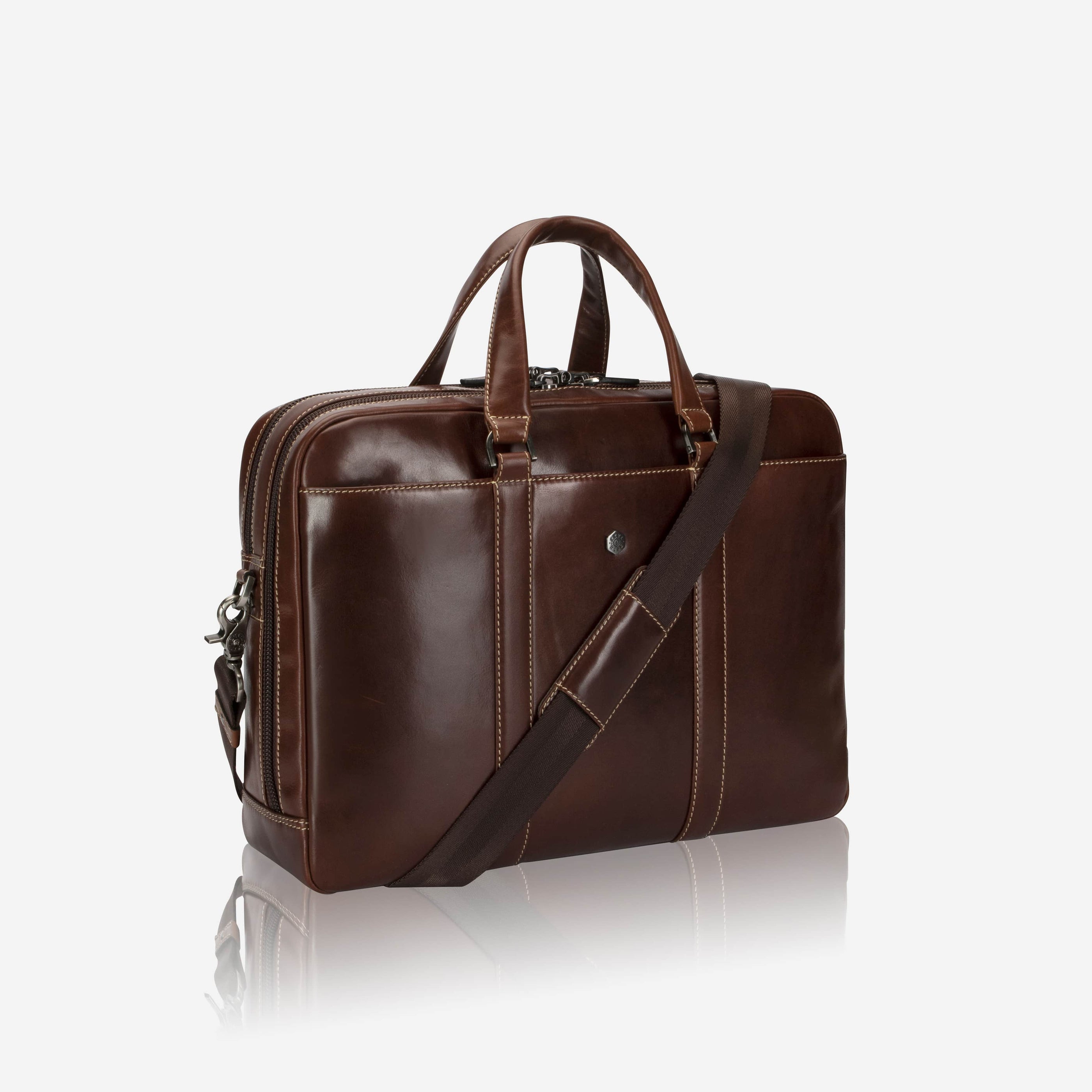 Tan Leather Briefcase with Multi Compartments | Jekyll & Hide AUS