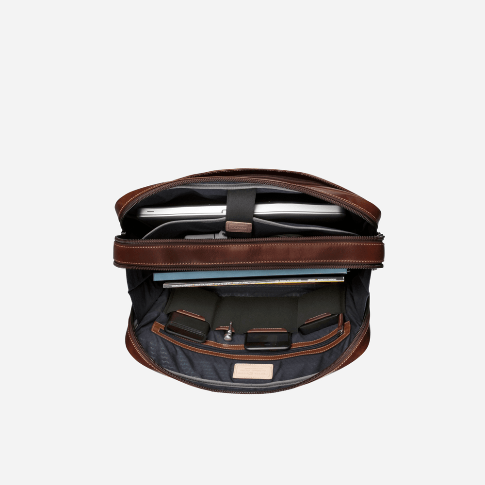 Tan Leather Briefcase with Multi Compartments | Jekyll & Hide AUS